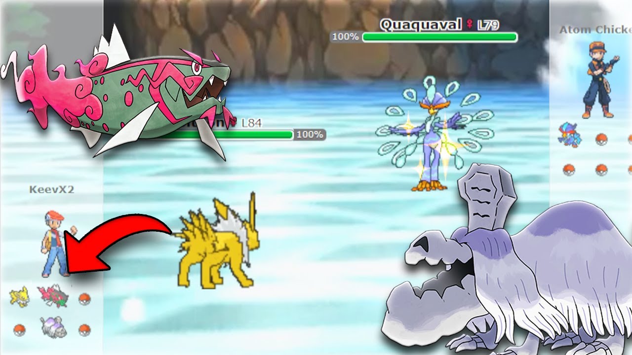 Shiny Quaquaval Houndstone And Basculegion In a Single Fight | Pokemon ...