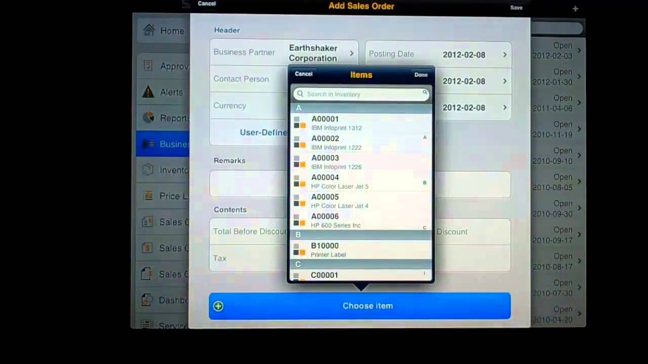 SAP Business One mobile application for iPad and iPhone - YouTube