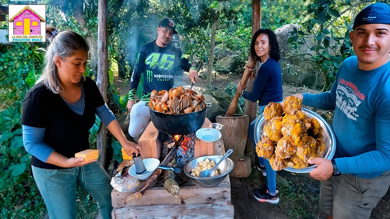 como hacer MOFONGO casero EN EL CAMPO - YouTube