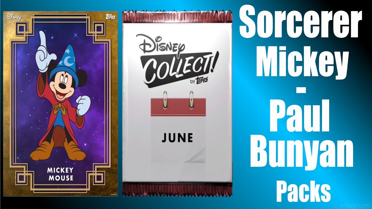 Sorcerer Mickey and Paul Bunyan packs Disney Collect by Topps. - YouTube