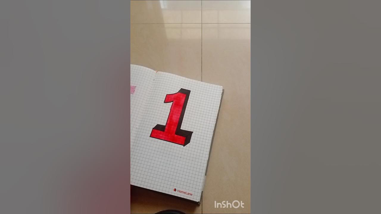 3Dnumber(1)Real Illusion #youtubeshorts #drawing #easy3d #realistic3d #realistic #3dnumber# ...
