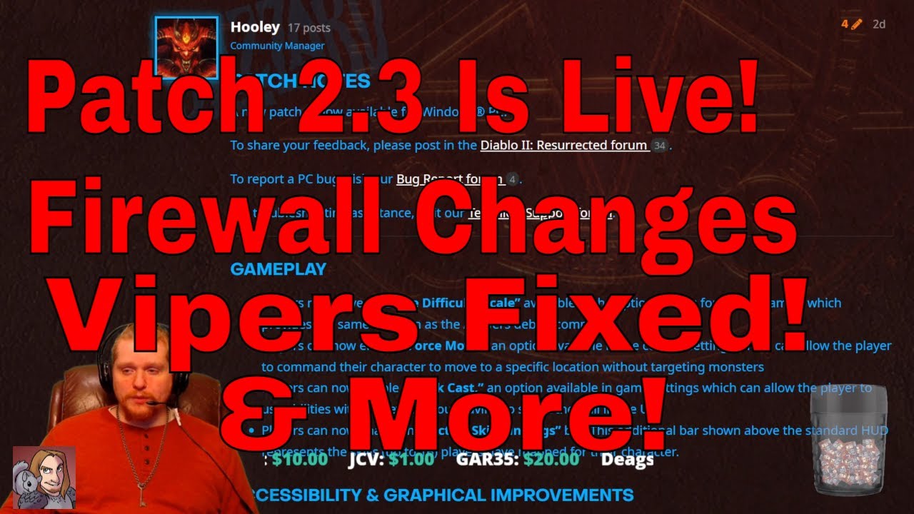 Diablo II Resurrected Version 2.3 Patch Notes - (Firewall Changes ...