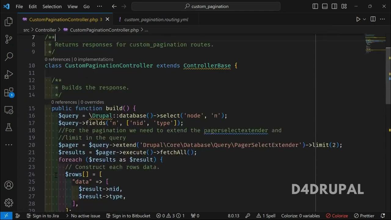 Create custom pagination in your custom module Drupal 10, Drupal 9, Drupal 8 | D4Drupal - YouTube