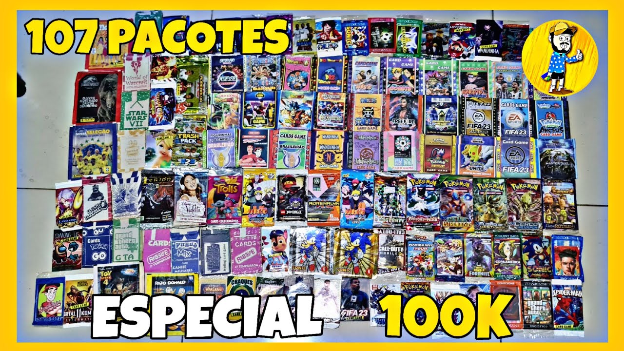 ABRINDO 107 PACOTINHOS DE CARDS DIFERENTES ( Especial 100 mil inscritos ...