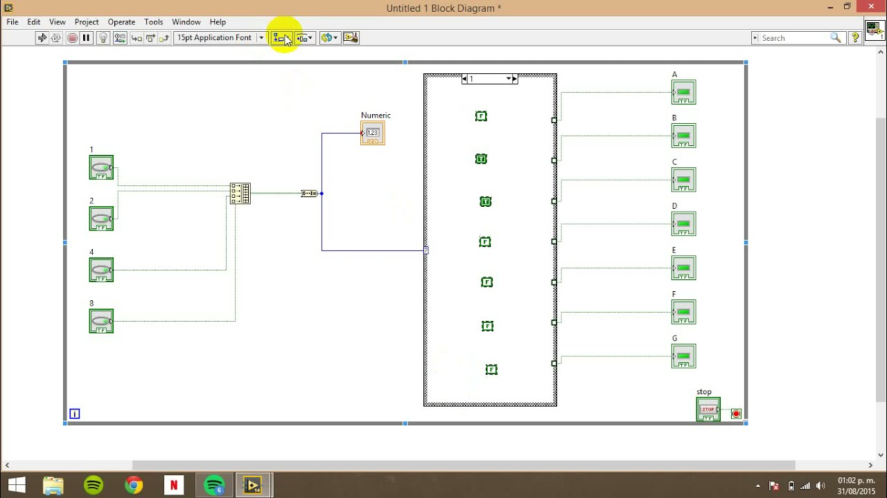 Contador en LabVIEW 0-9 con estructura case - YouTube