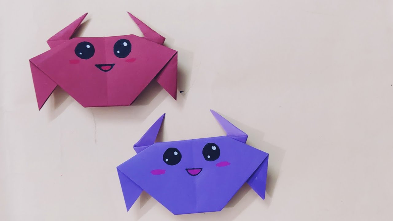 How to make a paper crab/ easy way to make a paper crab / easy paper ...