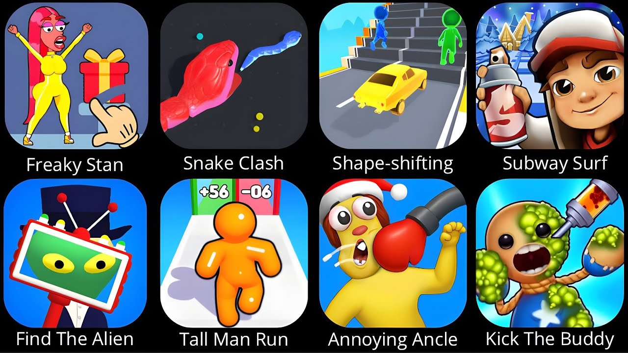 Freaky Stan, Snake Clash, Shape-shifting, Subway Surf, Find The Alien ...