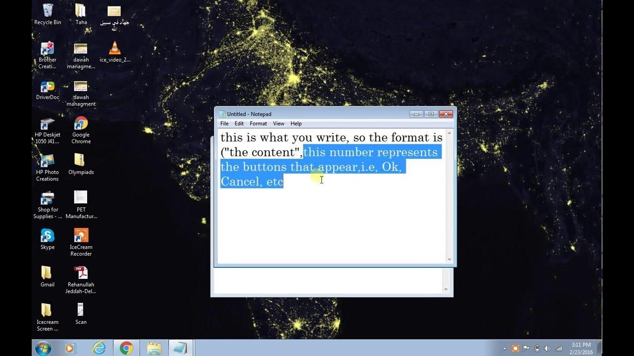 How To Display Fake Virus Message Notepad - YouTube