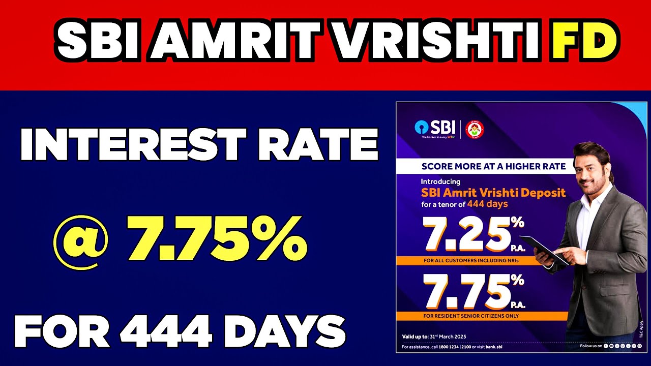 SBI Amrit Vrishti Deposit FD Scheme - 444 Days ⚡️ Returns Calculation - Full Details - YouTube