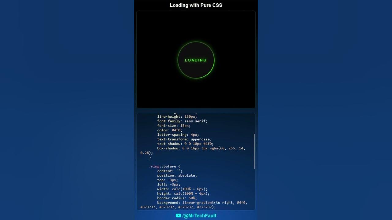 Loader With Pure Css Coding Code Css Html Html5 Htmlcss 8579