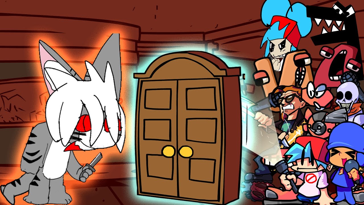 FNF Doors (VS Closet) But Tigershark Alone Fights Them All 🎤 Changed ...