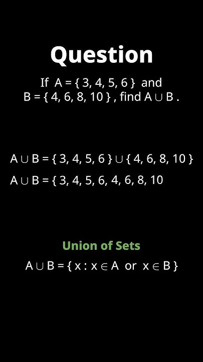 Union of Sets in 21 Seconds: Quick Explanation! - YouTube