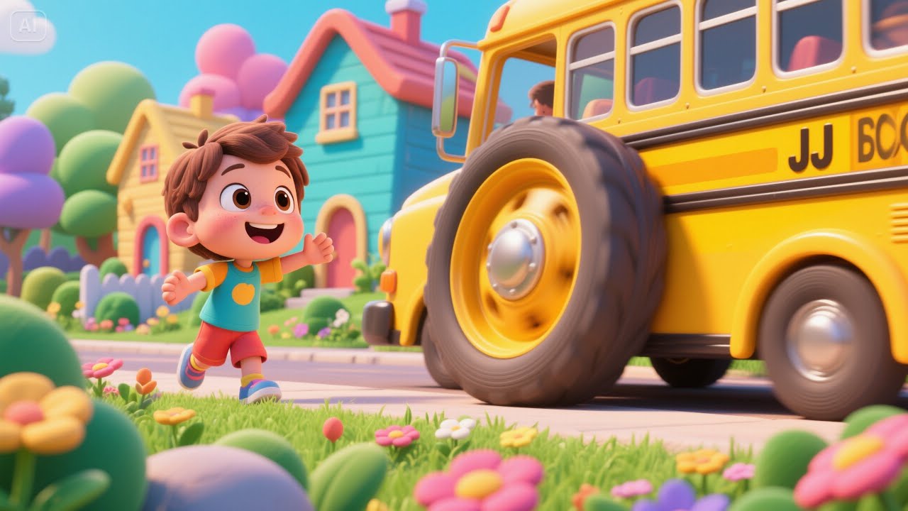 Wheels Go Round and Round – JJ’s School Bus Ride | Popular Nursery ...