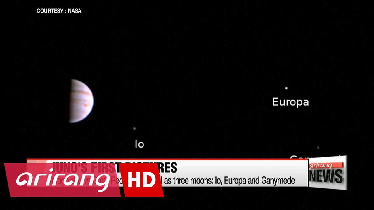 Juno Spacecraft Sends First Photograph Of Jupiter From Orbit Youtube