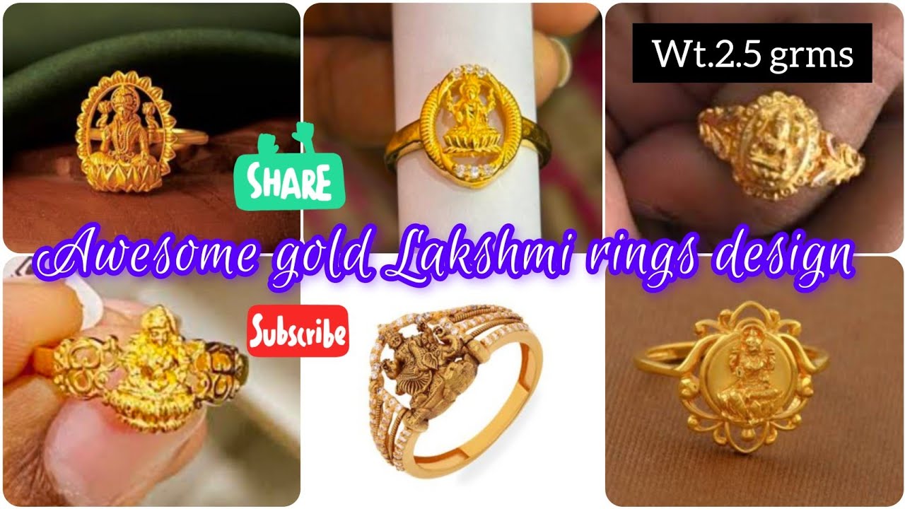 Awesome gold Lakshmi rings design with weight and price ll beautiful ...