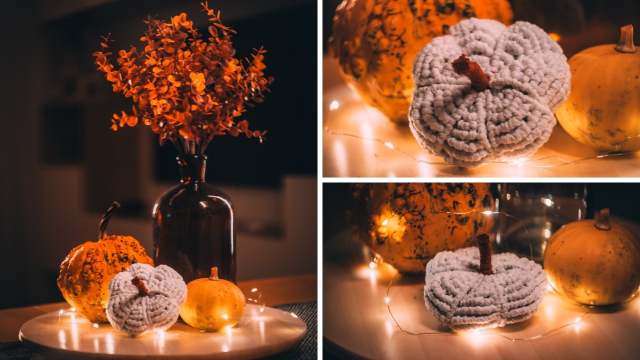 DIY Macrame Halloween Pumpkin | Easy Fall and Halloween Decor Tutorial ...