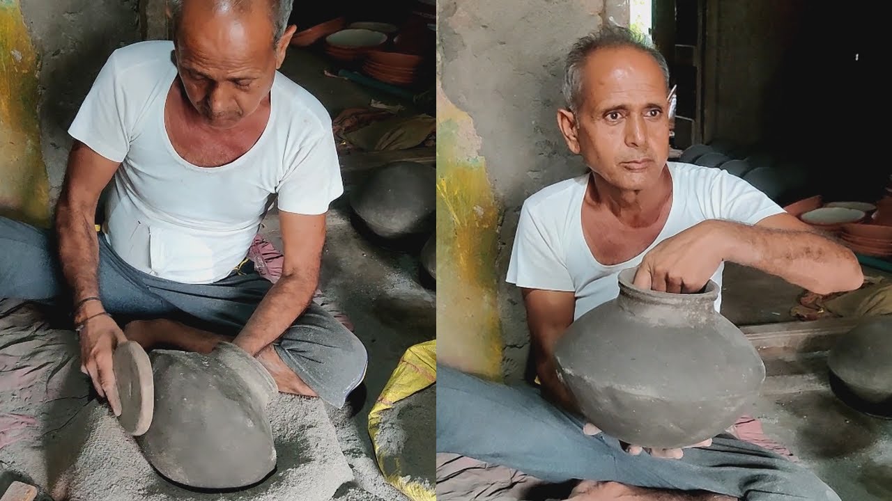 Pot Making With clay,Amazing Talent of Indian Potter in Village - YouTube