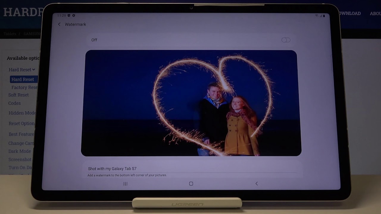How to Turn On Camera Watermark on SAMSUNG Galaxy Tab S7 Camera ...