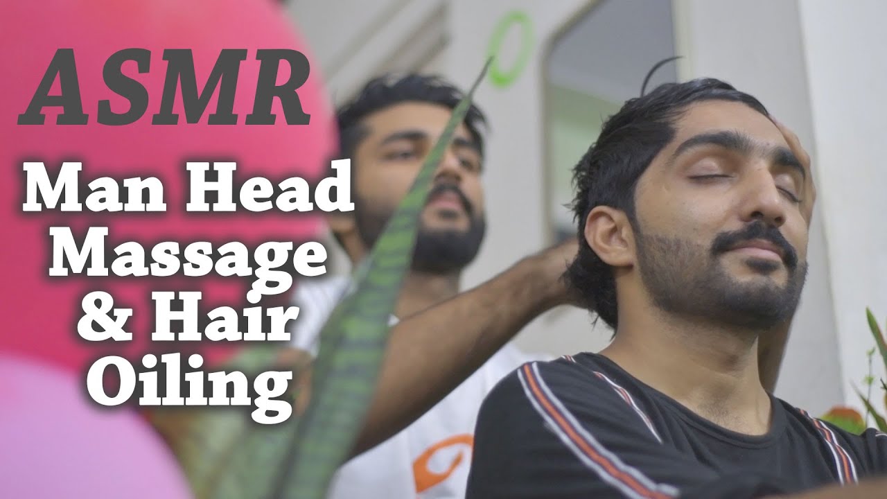 ASMR Man Head Massage and Hair Oiling Video | Free Stock Footage for ...