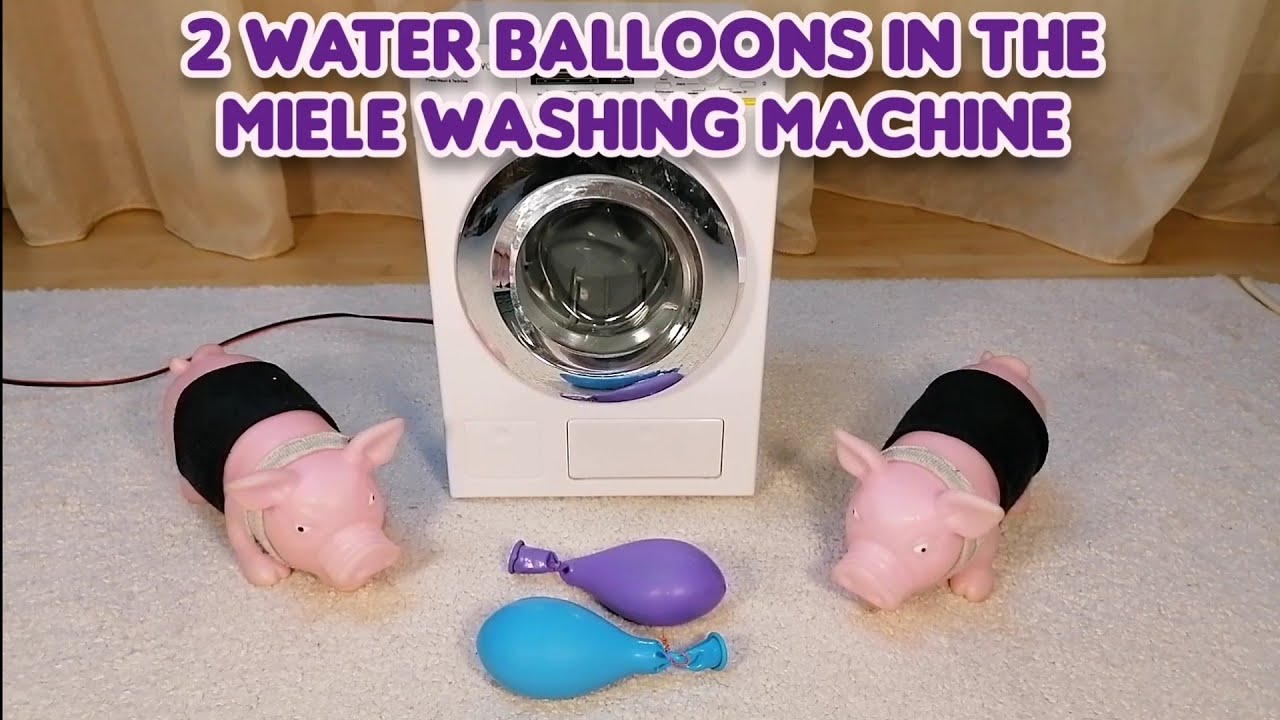 2 water balloons in the Miele washing machine by Happy Pigs (Miele toy ...