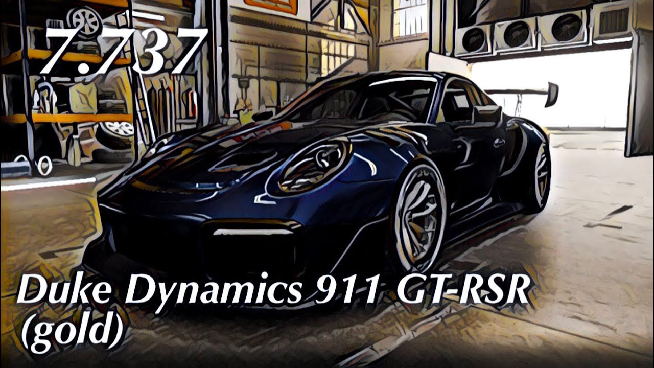 CSR2 - Duke Dynamics 911 GT-RSR (gold) - tune & shift - 7.737 - YouTube