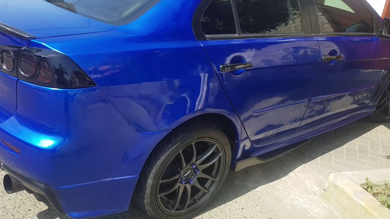 Mitsubishi Lancer azul EX 2008-2009 tuning Evo X - YouTube