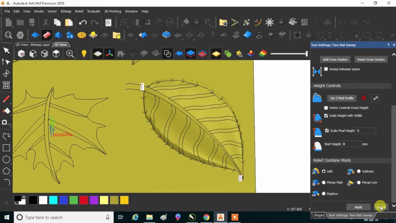 Leaf Design3D tile artcam created by artcamhindi.com - YouTube