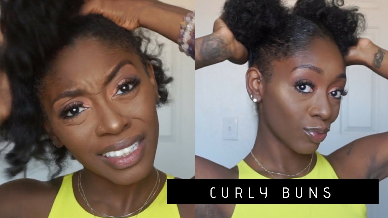 Quick Curly Buns From Old Bantu Knots | Schaelove - YouTube