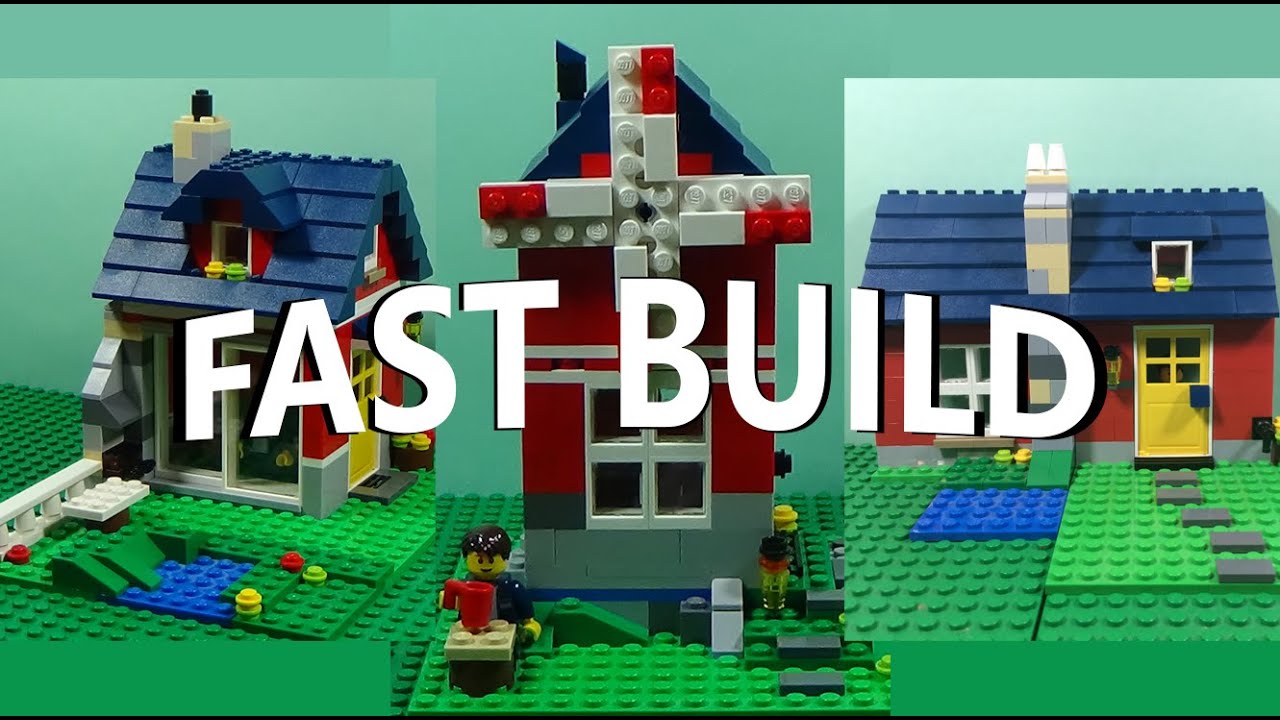 Lego Fast-Build: 3 Red Houses - YouTube