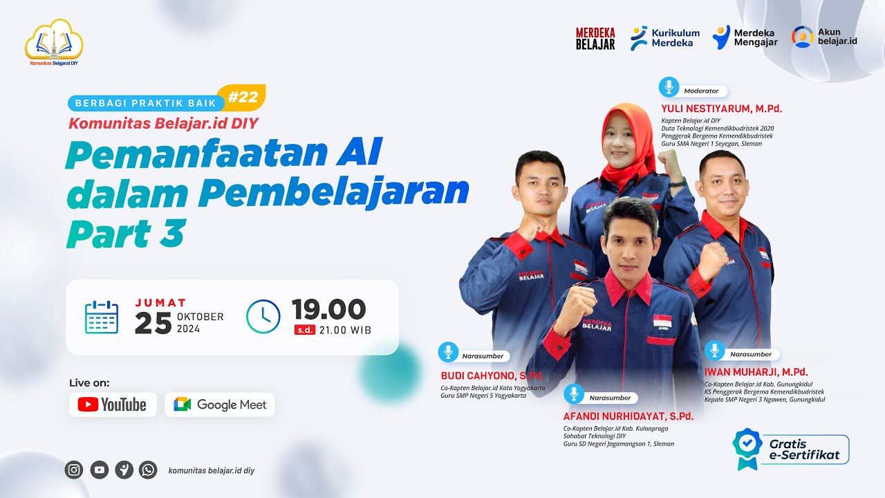 Berbagi Praktik Baik Seri 22: Pemanfaatan AI dalam Pembelajaran Part 3 - YouTube