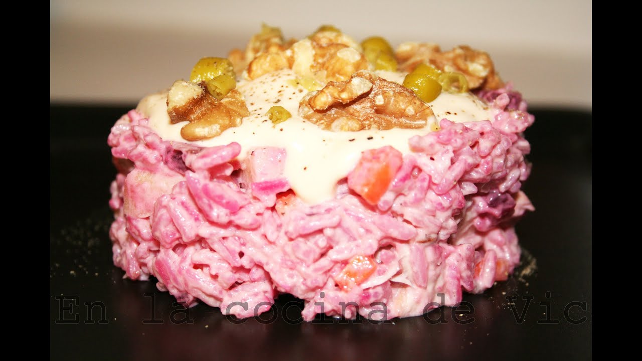 Ensaladilla de arroz rosa - YouTube