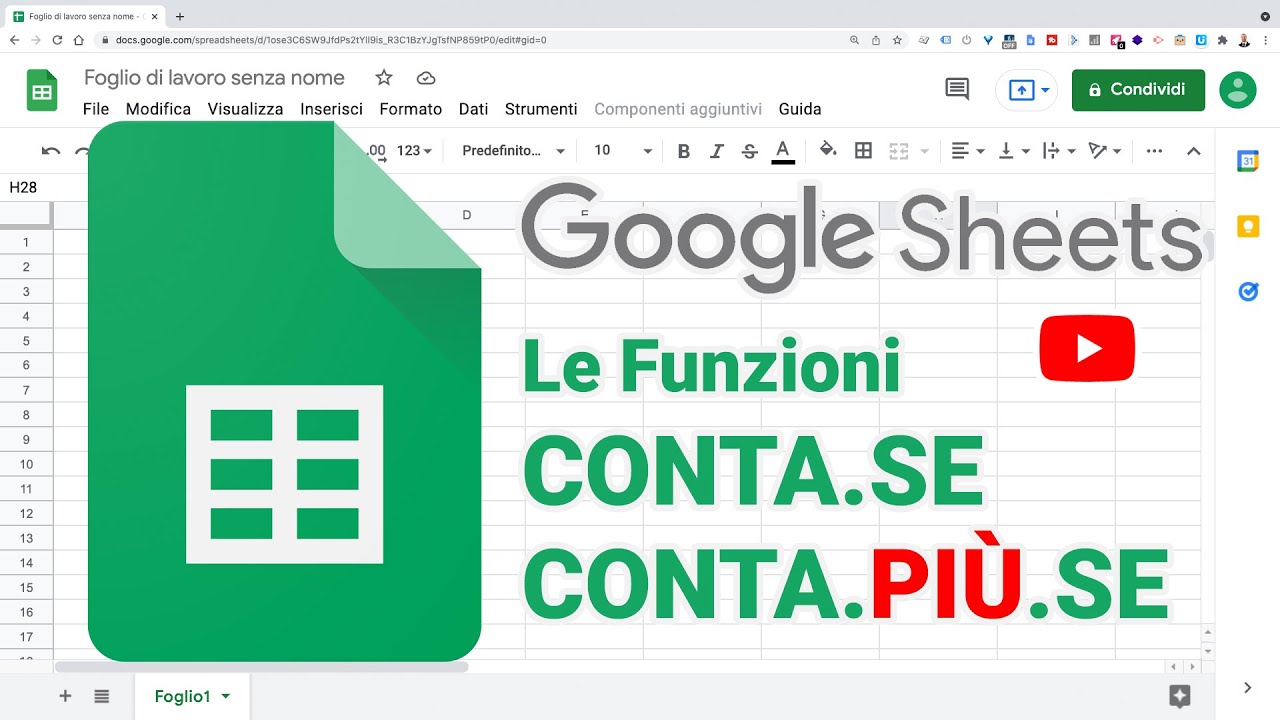 Fogli Google - La funzione CONTA.SE e CONTA.PIÙ.SE - YouTube