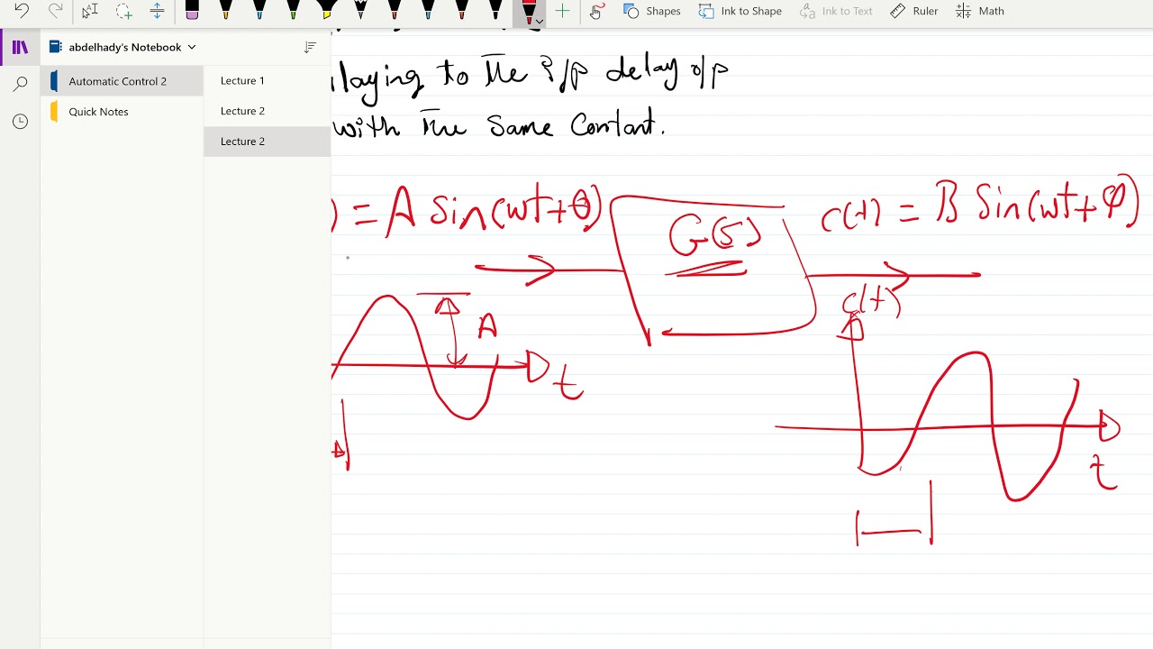 Automatic Control 2 Lecture 7 part 1 Frequency Response - YouTube
