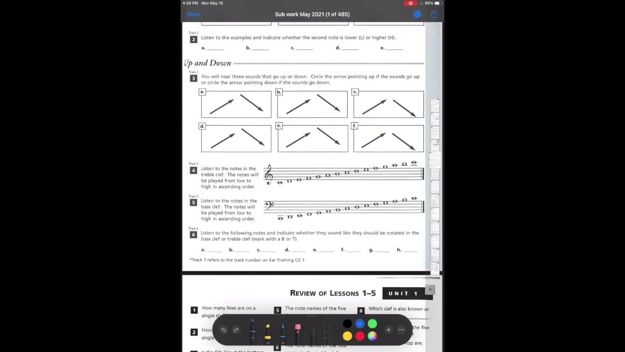 sub work may page 5 - UNIT 1 EAR TRAINING - YouTube