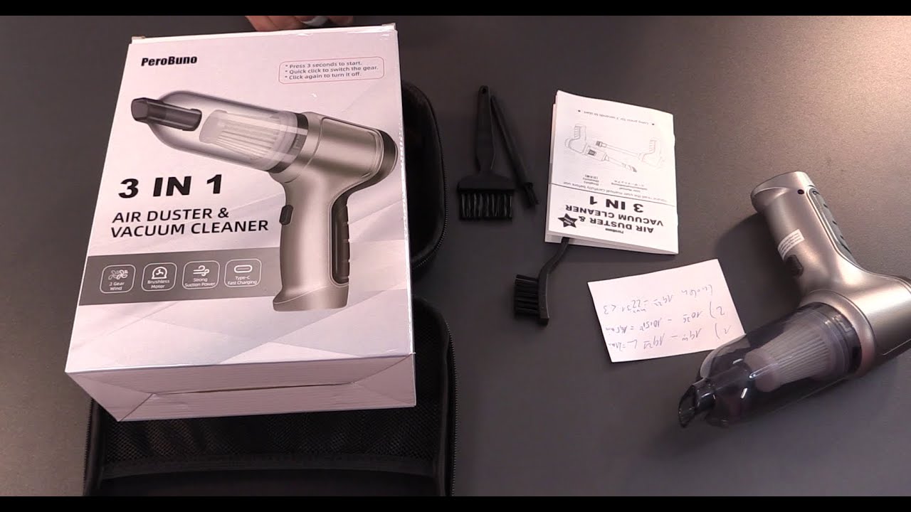 PeroBuno 3-in-1 Mini Handstaubsauger mit Gebläse, 18kPa, 150000 U/min ...