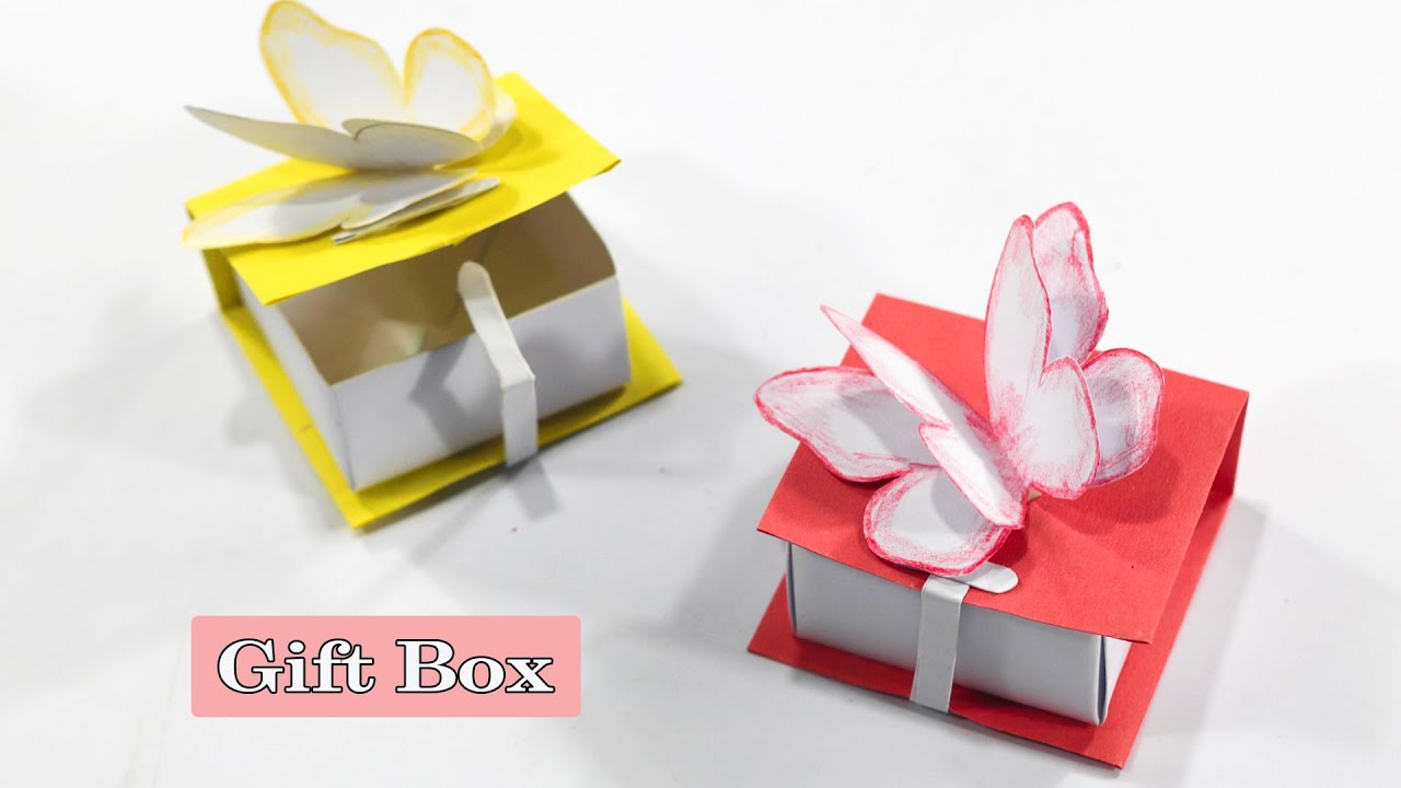 Gift box making with paper easy - How to make small gift for best ...