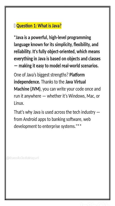 "What is Java? Simple Explanation for Beginners (Must Watch!)" #education#java #shorts #short # ...