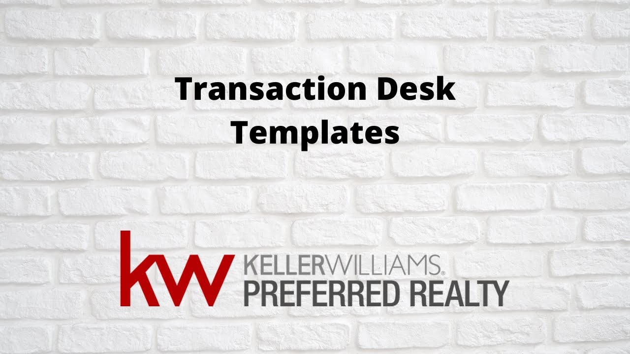 Transaction Desk Templates - YouTube