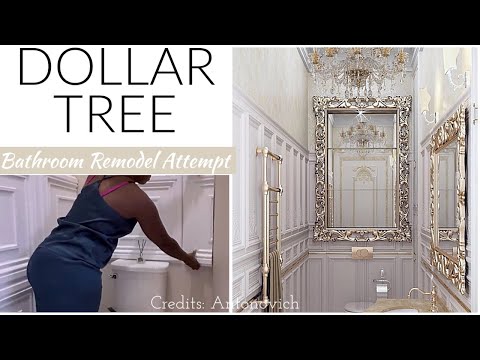 DOLLAR TREE Weekend EXTRA GLAM CHALLENGE! MIRROR DIY FOR Visitors Bathroom!