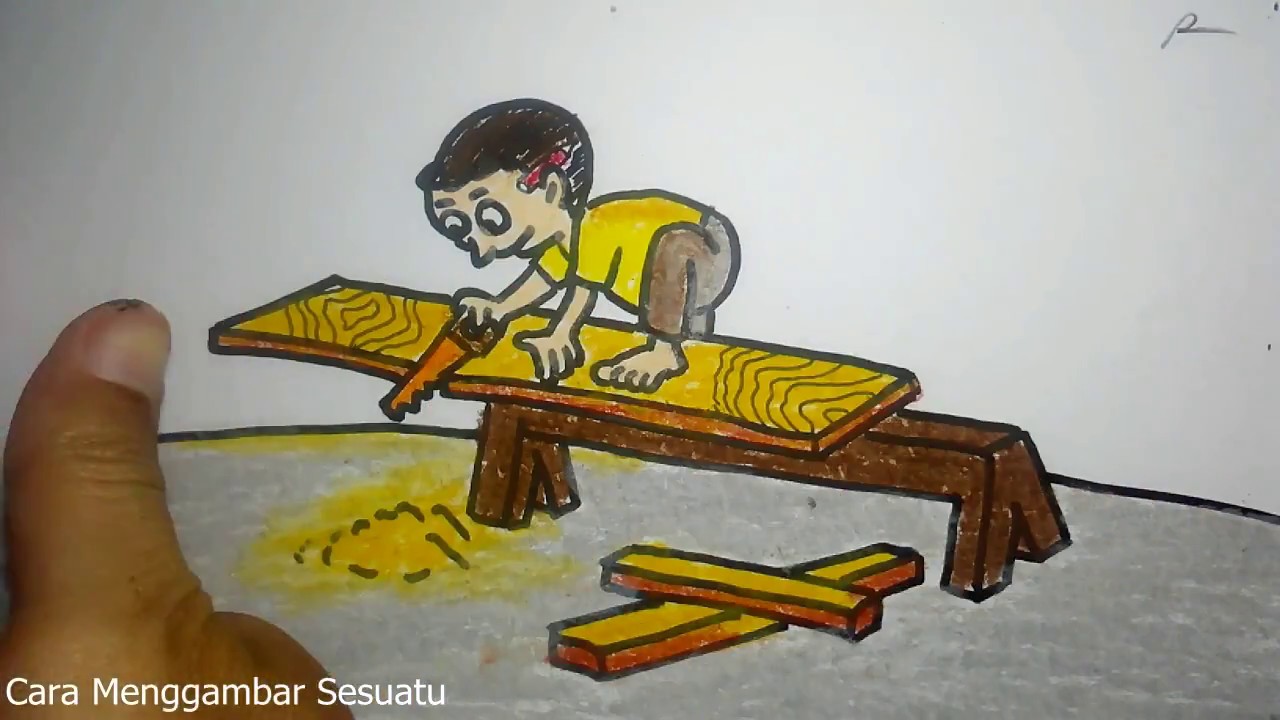 67 Contoh Gambar Animasi Kartun Tukang Kayu Sketsa