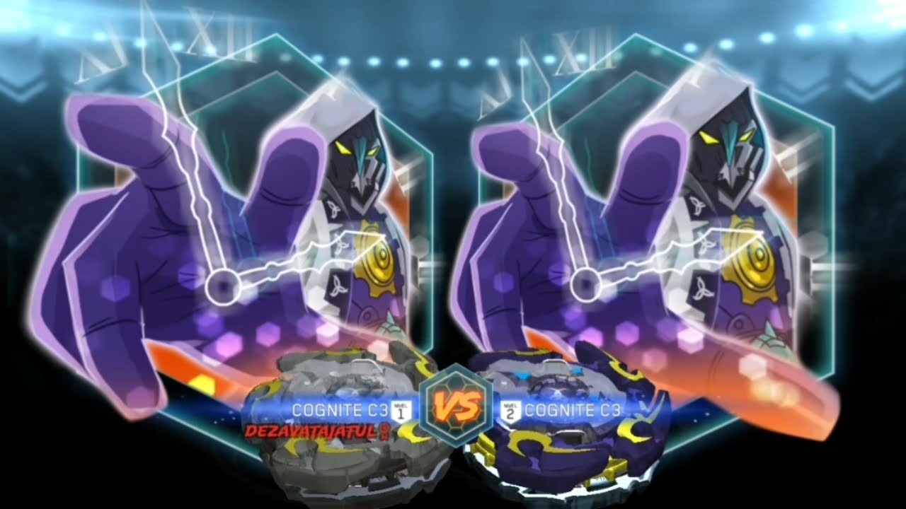 Beyblade burst app~Grey Eye vs Cuza (Cognite C3 vs Cognite C3) - YouTube