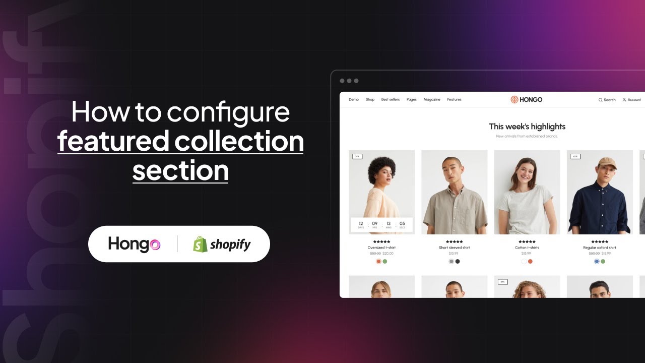 Hongo Shopify Theme - How to configure featured collection section? - YouTube