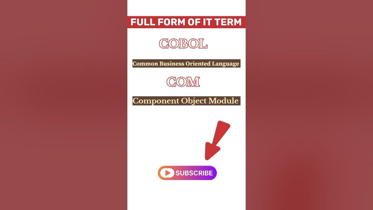 COBOL and COM FULL FORM OF IT TERM computer 💻🖥️ ONLINE #cobol #com #shorts # ...
