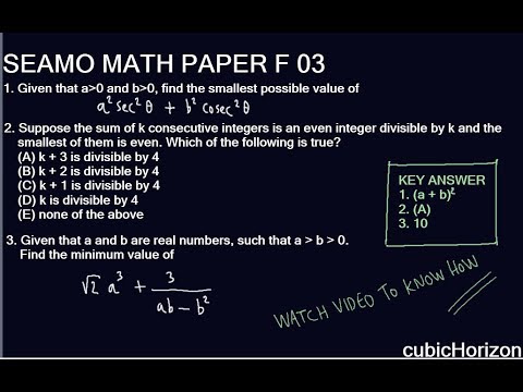 SEAMO MATH PAPER F 03 - YouTube