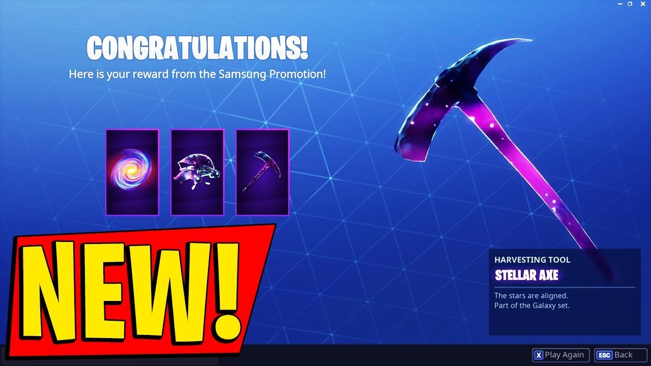 NEW GALAXY BUNDLE GAMEPLAY! FORTNITE NEW GALAXY PICKAXE BACK BLING AND ...