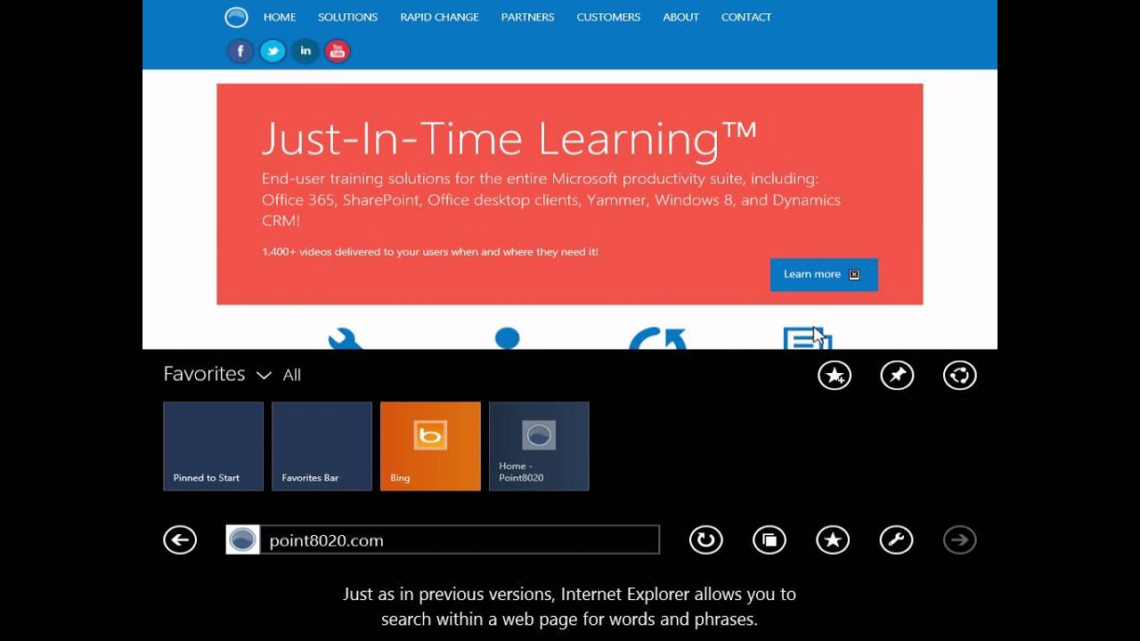 How to Use the Modern UI Style Internet Explorer - YouTube