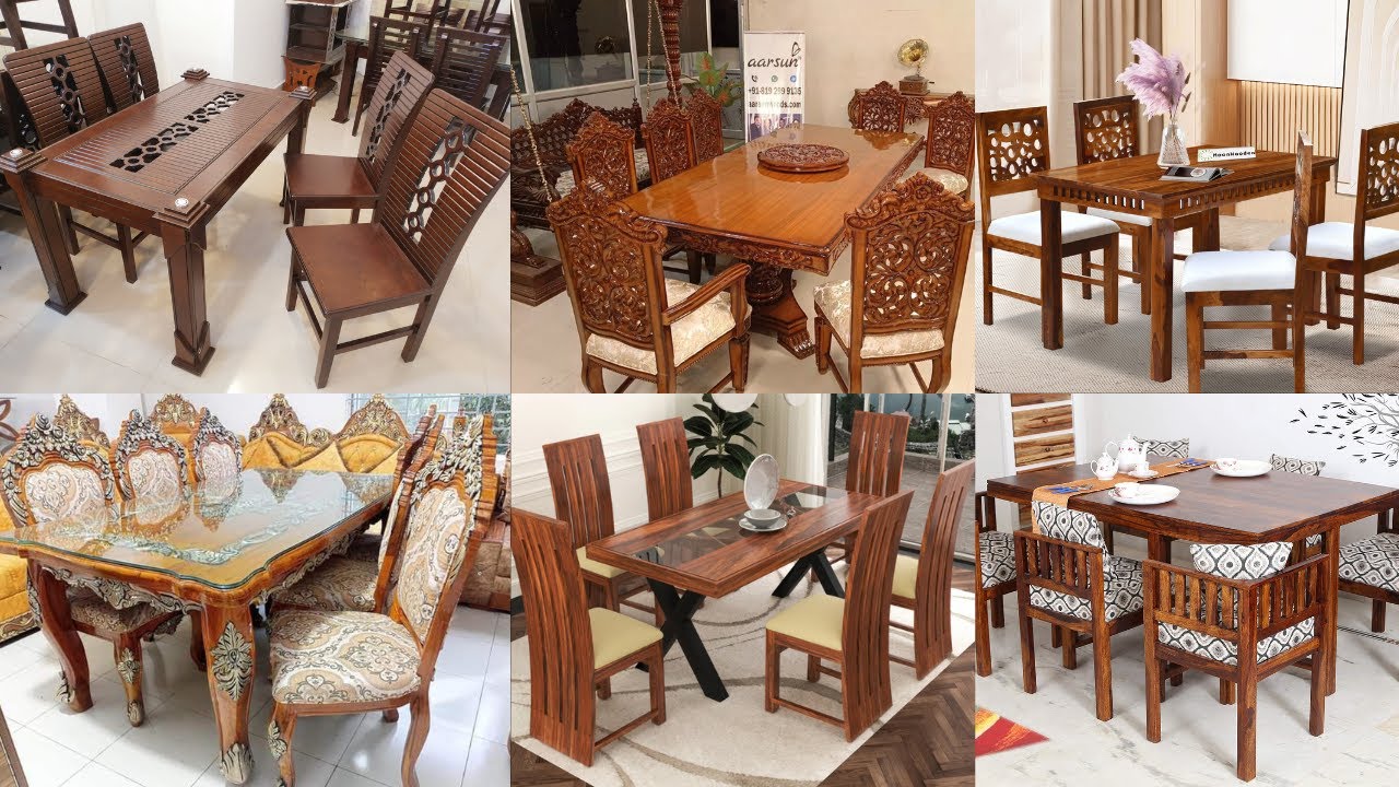 New Dining Table Design 2025//Modern Wooden Dining Table & Chair Design//Wooden Glass Dining ...