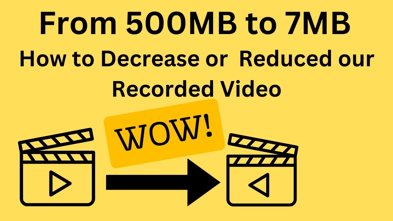 How to decrease or compress the size of our recorded videos - YouTube