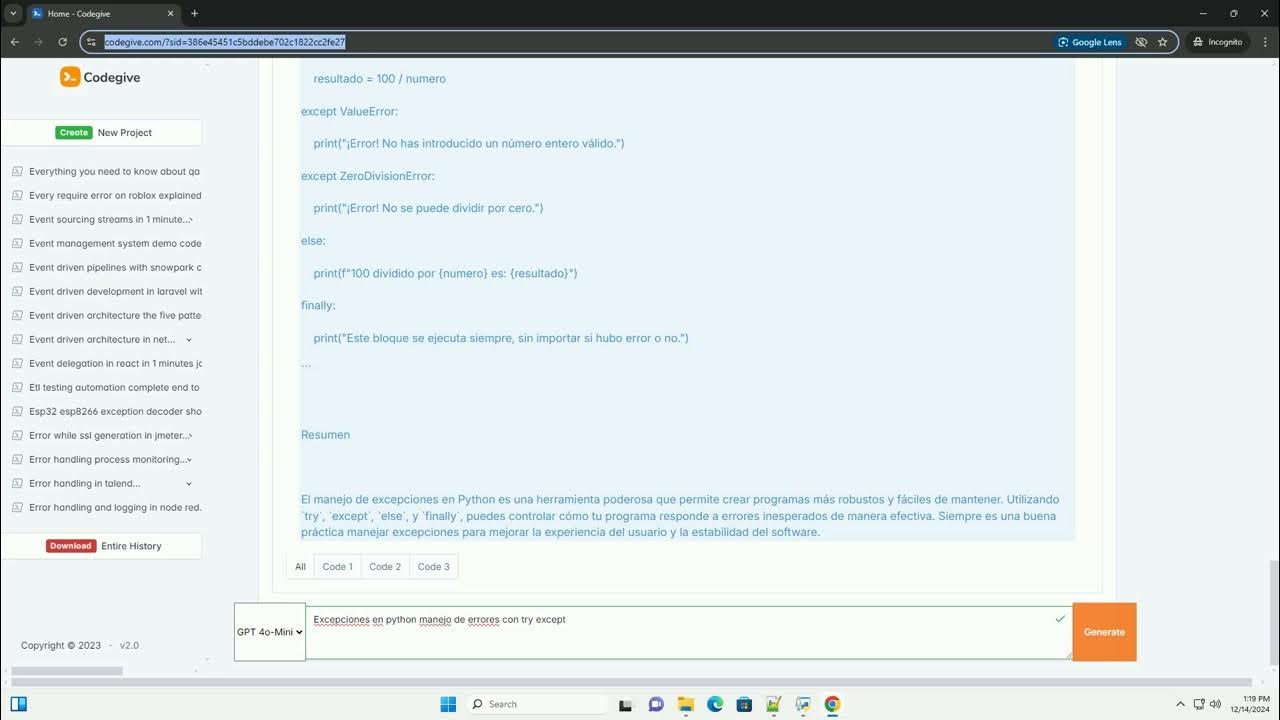excepciones en python manejo de errores con try except - YouTube