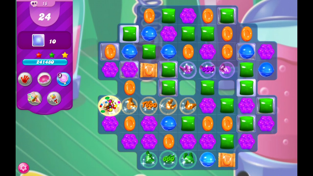 "Candy Crash Saga", прохождение, уровень 18 - YouTube